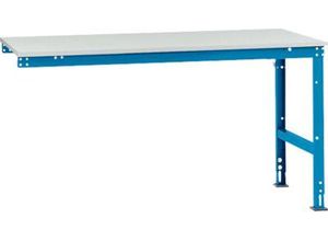 4045916072662 - AU60915012 Arbeits-Anbautisch UNIVERSAL Standard mit Melaminplatte BxTxH = 1750 x 1000 x 760-870 mm Licht-Blau (RAL 5012)