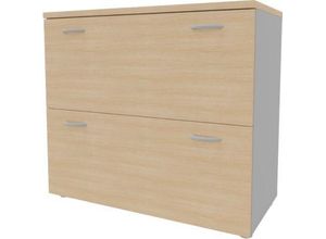 8029466046560 - Hängeregistraturschrank ARLON OFFICE 2 Ordnerhöhen B 900 x T 450 x H 816 mm Eiche-Dekor alu