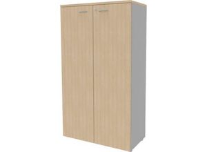 8029466046591 - Schrank ARLON OFFICE 4 Ordnerhöhen abschließbar B 900 x T 450 x H 1600 mm Eiche-Dekor alu