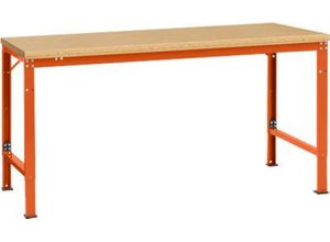 4045916146868 - AU70952001 Arbeits-Grundtisch UNIVERSAL Spezial mit Multiplexplatte BxTxH = 1750 x 1000 x 722-1022 mm Rotorange (RAL 2001)