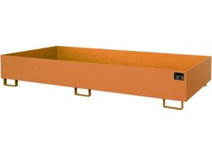 4052462030671 - eurokraft pro Regal-Bodenwanne 540 l Auffangvolumen LxBxH 2650 x 1300 x 300 mm ohne Gitterrost gelborange