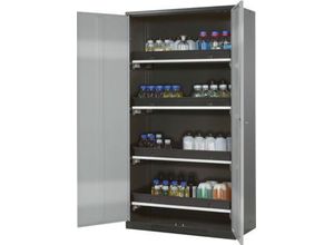 4054923054110 - Chemikalienschrank Asecos CS-CLASSIC Flügeltür 4 Auszugswannen 1055x520x1950 mm silber