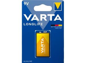 4008496525423 - E-Block Batterie VARTA Longlife 9 V besonders lange Lebensdauer 1 Stück Alkali Mangan