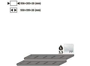 4250101142079 - Einlegewanne für asecos Sicherheitsschränke der UB90 und UB30 Serie Polyethylen schwarz B 936 x T 205 x H 20 mm 35 l