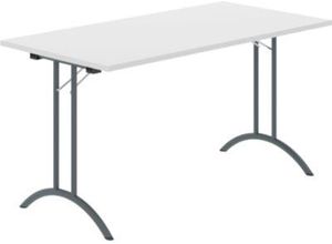 8697837516471 - Select Klapptisch Rechteck Doppel-T-Fußgestell Spezial-Klappbeschlag & Bodenausgleich B 1400 x T 700 x H 720 mm lichtgrau anthrazit