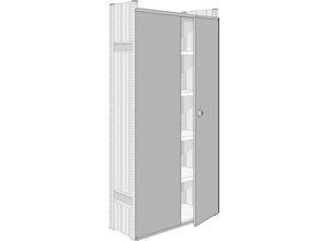 4052939492506 - Zweiflügel-Tür für Steckregal-System R 3000 4000 für Feldbreite 995 mm Höhe 2111 mm hellsilber