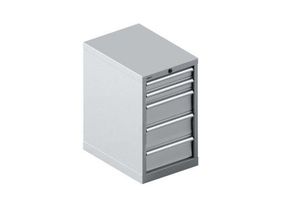 4051273648839 - Schäfer Shop Select Schubladenschrank 18-27 5 Schübe bis 75 kg B 411 x T 572 x H 700 mm weißaluminium weißaluminium