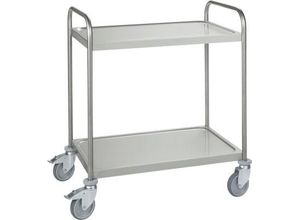 4260626150473 - Edelstahlwagen B 675 x T 445 mm Vollgummi Radgehäuse verzinkt