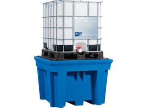 4250101106743 - IBC - und KTC-Station asecos für 1 Container 1100 l 1600 kg Stellfläche unterfahrbar B 1430 x T 1430 x H 965 mm Polyethylen blau