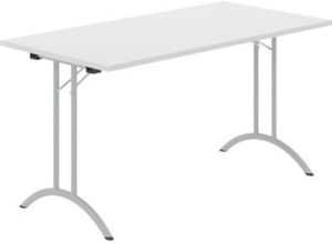 8697837516464 - Select Klapptisch Rechteck Doppel-T-Fußgestell Spezial-Klappbeschlag & Bodenausgleich B 1400 x T 700 x H 720 mm lichtgrau alusilber
