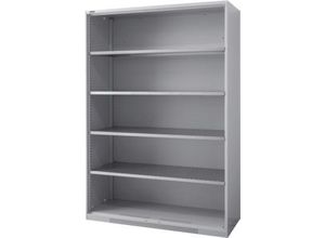 4051273791047 - Genius Regalschrank FS 5 OH 4 höhenverstellbare Fachböden bis 450 kg B 1343 x T 420 x H 1950 mm Stahl weißaluminium RAL 9006