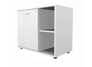 4251898809688 - Select Sideboard mit Drehtür abschließbar Spanplatte B 800 x T 420 x H 663 mm links anstellbar weiß