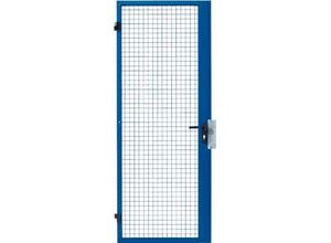 4052941831515 - Einflügeltür für Gittertrennsystem Türanschlag rechts links B 850 x H 2070 mm mit Einsteckschloss blau
