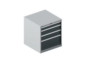 4051273674128 - Select Schubladenschrank 36-36 4 Schübe bis 75 kg B 717 x T 725 x H 800 mm weißalu anthrazitgrau