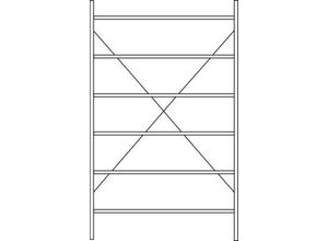 4052939595245 - Grundregal R 3000 6 Böden B 1345 mm x T 400 mm Böden lackiert