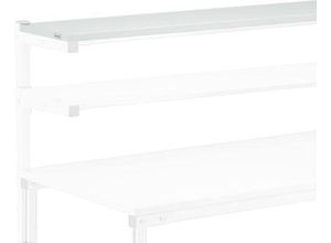 6416763042456 - Etagenbord Treston SH 120 bis 50 kg B 1200 x T 310 x H 1550 mm höhenverstellbar Spanplatte lichtgrau RAL 7035
