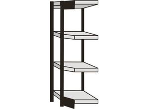 4044917056107 - Steckregal Stora 100 Eck-Regalfeld 4 Böden B 370 mm + Tiefe