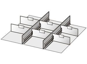 4051273630070 - Schubladen-Unterteilungen 2 Zwischenstege 6 Trennwände 50mm Stahlblech