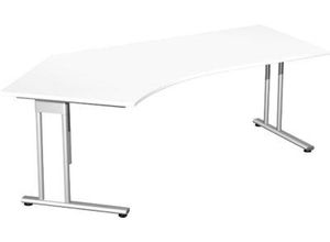 4038933482835 - Winkelschreibtisch 135° PALENQUE C-Fuß Winkel rechts B 2165 x T 800 1130 x H 720 mm weiß