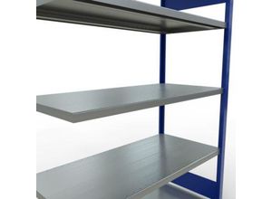 4004514283733 - Schulte Lagertechnik Fachbodenregal-Stecksystem MULTIplus 250 Anbauregal Längenriegel 2000x1300x600 mm 5 Böden verzinkt