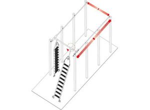 4009199819413 - Stufen-Regalleiter Doppelregal mit Kopffahrwerk für Rundrohr-Schienenanlage 6 Stufen KRAUSE