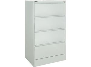 4051273516633 - SchÃ¤fer Shop Select HÃ¤ngeregistraturschrank MS iCONOMY Stahl 2-bahnig offener Rahmen B 780 mm weiÃŸaluminium RAL 9006
