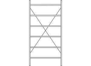 4052939595191 - Grundregal R 3000 6 Böden B 1055 mm x T 300 mm Böden lackiert