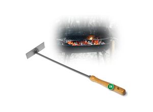 0745114601773 - 2x Aschekratzer mit Holzgriff Schürhaken Kohleschieber Feuerkratzer Glutschieber Kaminzubehör Kaminbesteck Stocheisen (2 Aschenkratzer)