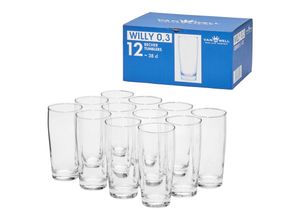 0726502180254 - Bierglas VAN WELL Willybecher transparent B66cm H147cm Ø66cm Glas Trinkgefäße 03 L geeicht spülmaschinenfest Gastronomiequalität 12-tlg