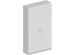 4051273726803 - Genius Garderobenschrank TETRIS SOLID 5 Ordnerhöhen 1 Fachboden Kleiderstange abschließbar B 1200 x T 412 x H 2143 mm weißalu weiß