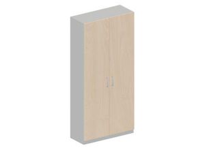 4051273739636 - Genius Garderobenschrank TETRIS SOLID 5 Ordnerhöhen 1 Fachboden Kleiderstange abschließbar B 1000 x T 412 x H 2143 mm weißalu Ahorn
