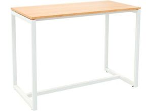 4250510884461 - meet by Paperflow Stehtisch Easy Desk aus Metall mit Bodenausgleichsschrauben H 1100 mm desinfektionsmittelbeständig buche weiß