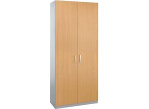4250510835548 - Genius Flügeltürenschrank TETRIS SOLID Stahlkorpus 6 OH B 1000 mm abschließbar Buche-Dekor weißalu