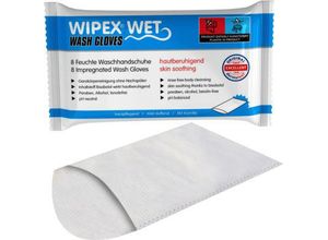 4250139207986 - WIPEX WET Waschhandschuhe 1-lagig getränkt pH-neutral Polyester Viskose weiß 24 x 8 Stück