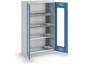4061753036148 - eurokraft pro Umweltschrank mit Sichtfenstertüren 3 Wannenböden 1 Bodenwanne Breite 1200 mm