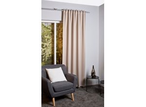 4056751360685 - Verdunkelungsvorhang HOME BASICS BLACKY beige B140cm H145cm Polyester Gardinen Verdunklungsschal Multifunktionsband Uni