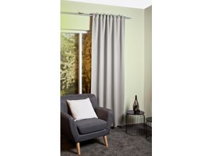 4056751360760 - Verdunkelungsvorhang HOME BASICS BLACKY grau B140cm H245cm Polyester Gardinen Verdunklungsschal Multifunktionsband Uni