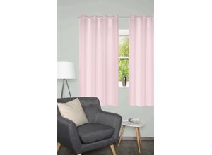 4056751536073 - Vorhang HOME BASICS BENOGA 2er SET rosa B135cm H175cm Polyester Gardinen SET Ösenschal Uni Dekostruktur