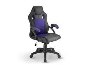 4260565521747 - Racing Schreibtischstuhl Montreal - ergonomisch höhenverstellbar & gepolstert bis 120 kg - Bürostuhl Drehstuhl pc Gaming Stuhl - violett - Juskys