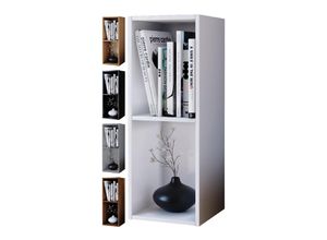 4051814400919 - Standregal Holz CD DVD Regal Aufbewahrung Maße H 72 x B 34 x T 30 cm Deko Regal Bücherregal - Mendas 2 Fächer Gr 34 schwarz B34cm H72cm T30cm Holzwerkstoff Holz Spanplatte Regale