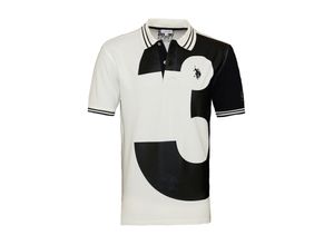 4058213240214 - Poloshirt Herren Baumwolle weiß bedruckt