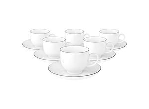 4262487291388 - Kaffeetassen mit Untertassen Lido Black Line 220 ml 6er Set