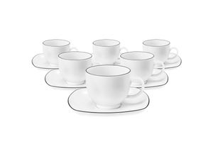 4262487291401 - Kaffeetassen mit Untertassen Lido Black Line 220 ml 6er Set