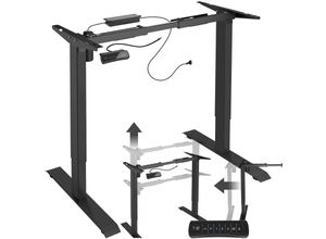 4061173024107 - tectake® Tischgestell elektrisch höhenverstellbar breitenverstellbar 85 - 129 x 65 x 71 - 121 cm