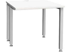 4250510841600 - Genius Schreibtisch MODENA FLEX 4-Fuß-Quadratrohr verkürzte Seitenteile B 800 mm weiß