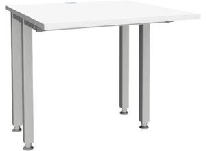 4250510841655 - Genius Schreibtisch MODENA FLEX 4-Fuß-Quadratrohr verkürzte Seitenteile B 800 mm weiß