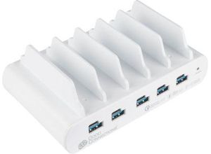 4014619842728 - USB-Desktop-Schnellladestation Good Connections 10er-Port mit 5 x USB-C + 5 x USB-A Leistung 110 W weiß