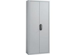 4064615127848 - Magazinschrank 1690 mm hoch 14 Böden 90 Sichtlagerkästen SSI Schäfer Serie PROFI LF 211 mit Türen hellsilber