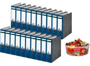 4251898827347 - LEITZ® Ordner 1080 + 750 g HARIBO Color-Rado Party-Box DIN A4 Rückenbreite 80 mm 20 Stück blau