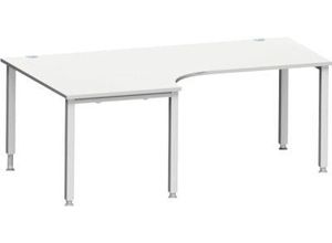 4250510842560 - Genius Winkelschreibtisch MODENA FLEX 90° Ansatz links 4-Fuß-Quadratrohr B 2000 mm lichtgrau